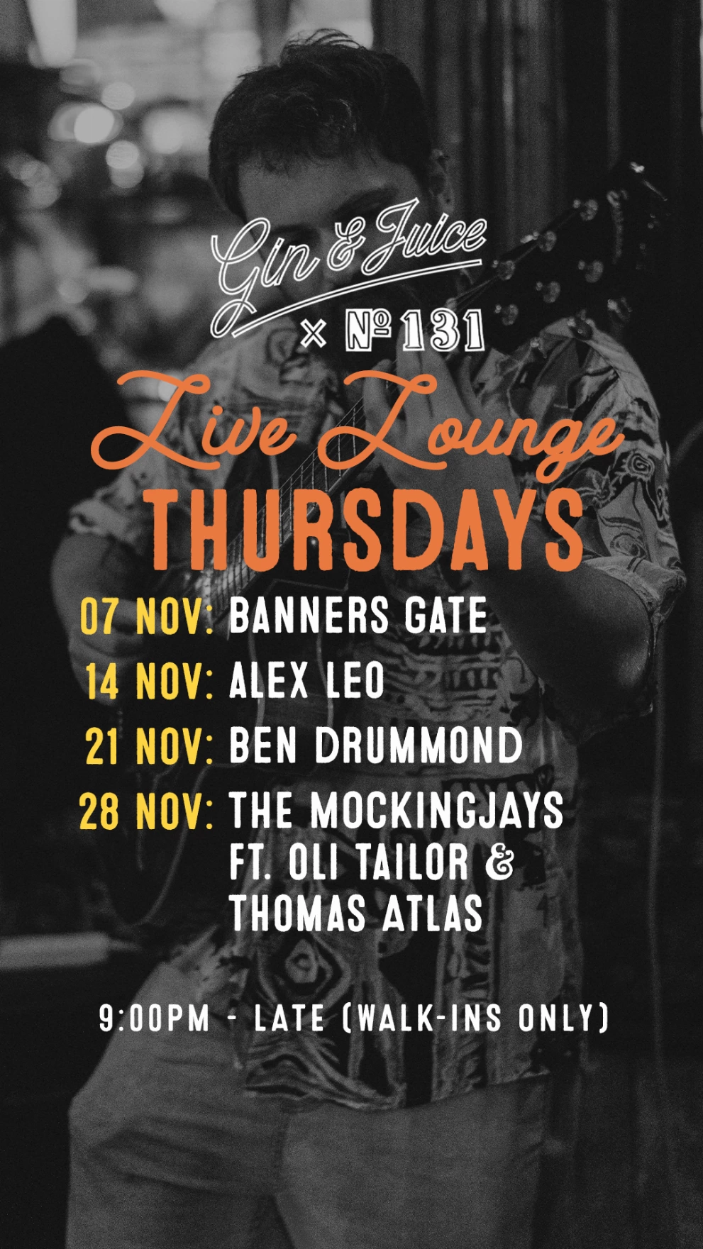 This Months Music Line Up